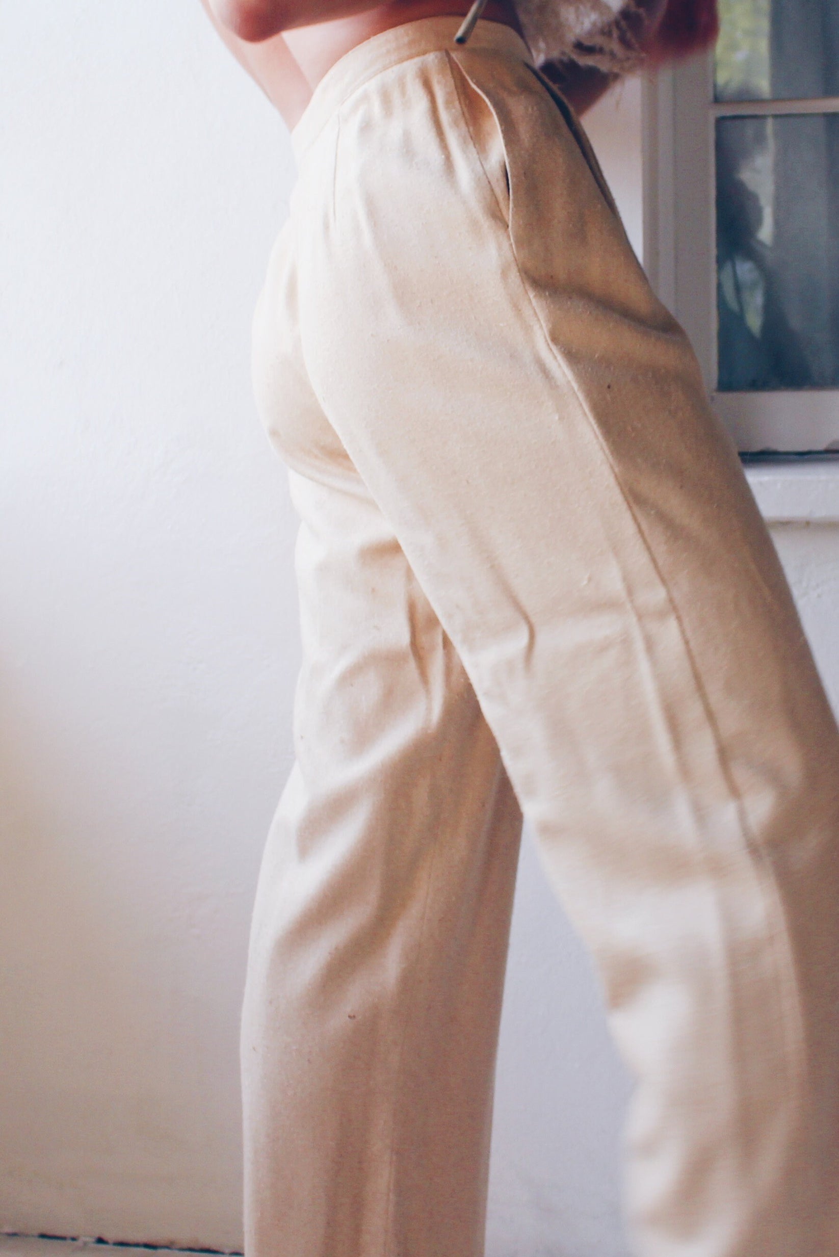 Linen Christian Dior suit set / Dior Light tan blazer pants suit / Min – Dusted Archive